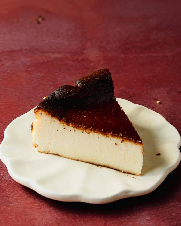 San Sebastian Cheesecake (Basque Burnt Cheesecake) - Olives + Thyme