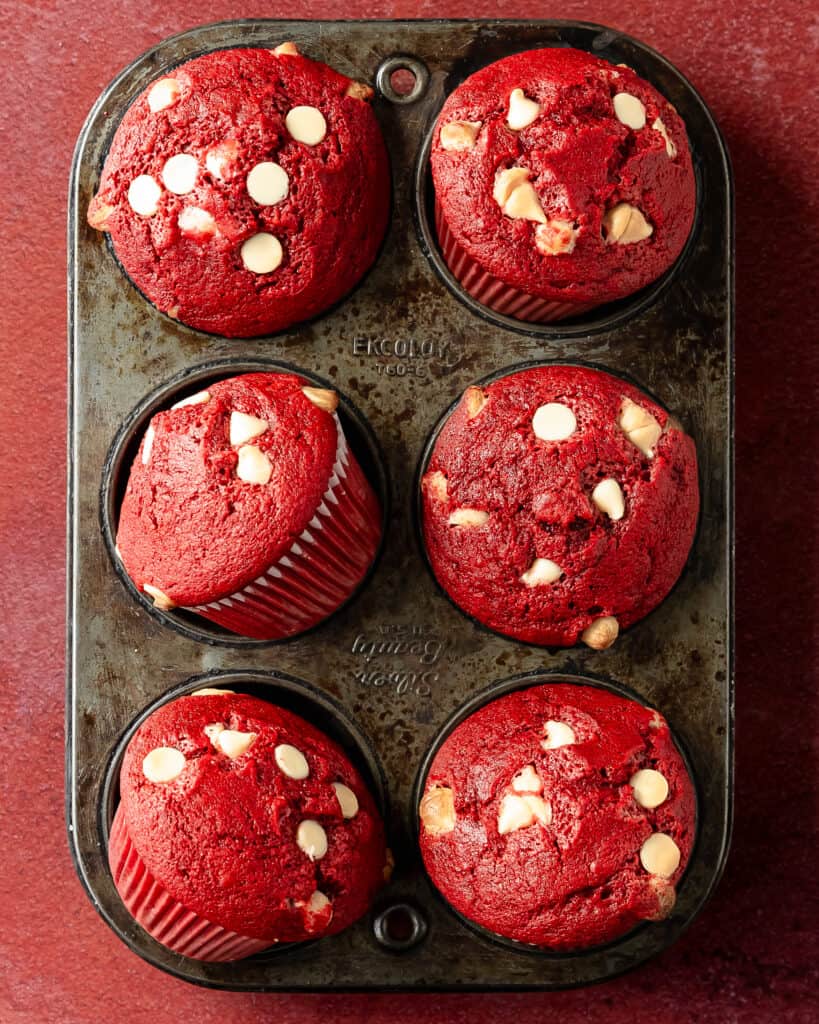 Red Velvet Muffins (Soft and Fluffy) - Olives + Thyme