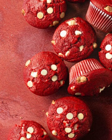 Red Velvet Muffins (Soft and Fluffy) - Olives + Thyme