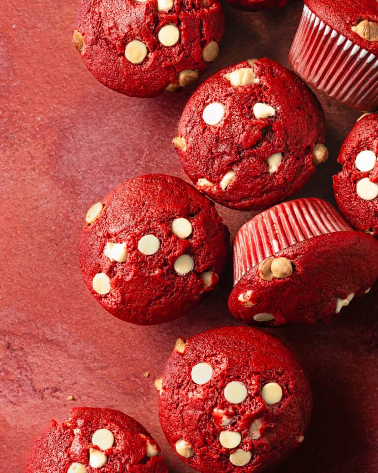 Red Velvet Muffins (Soft and Fluffy) - Olives + Thyme
