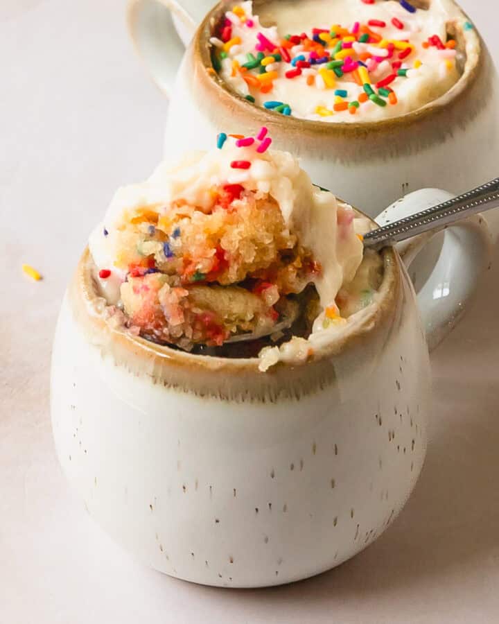 Vanilla Mug Cake (Easy Vanilla Cake in a Mug) - Olives + Thyme