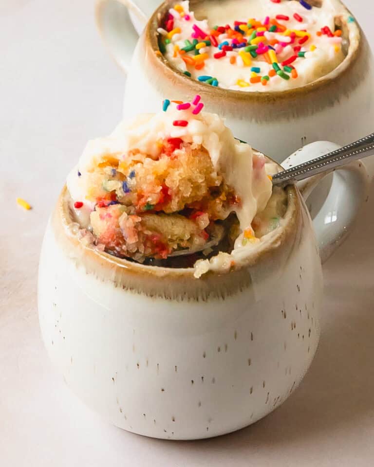 Vanilla Mug Cake (Easy Vanilla Cake in a Mug) - Olives + Thyme