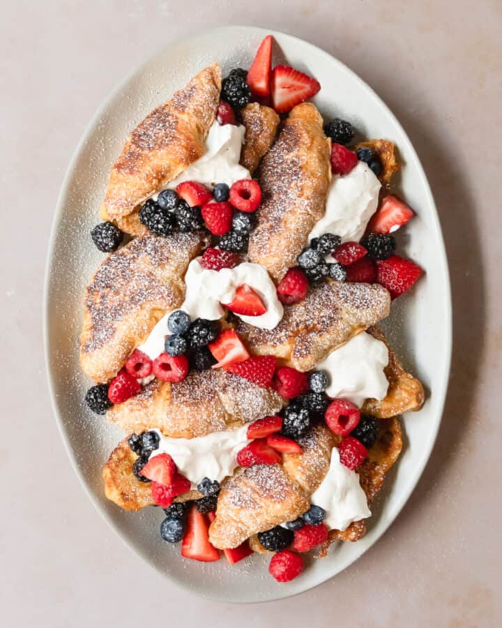 Croissant French Toast (Easy Breakfast or Brunch Recipe) - Olives + Thyme