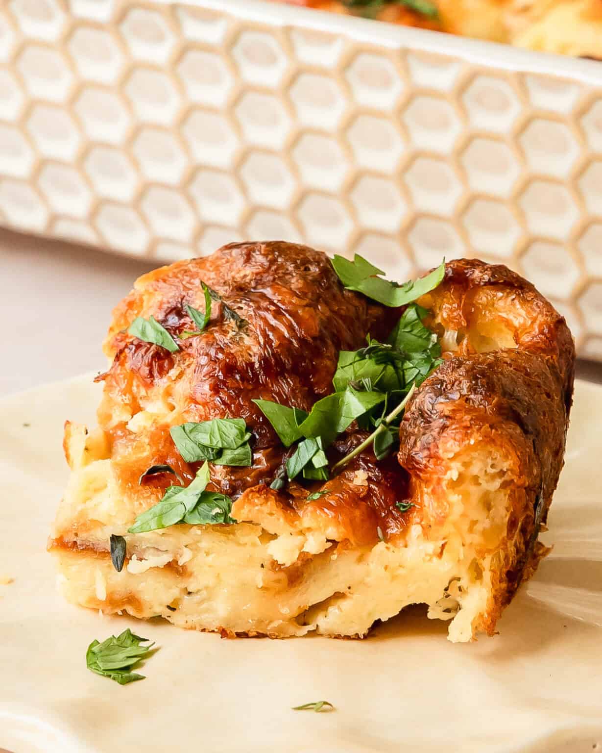 Savory Bread Pudding (Easy Casserole Dish) - Olives + Thyme