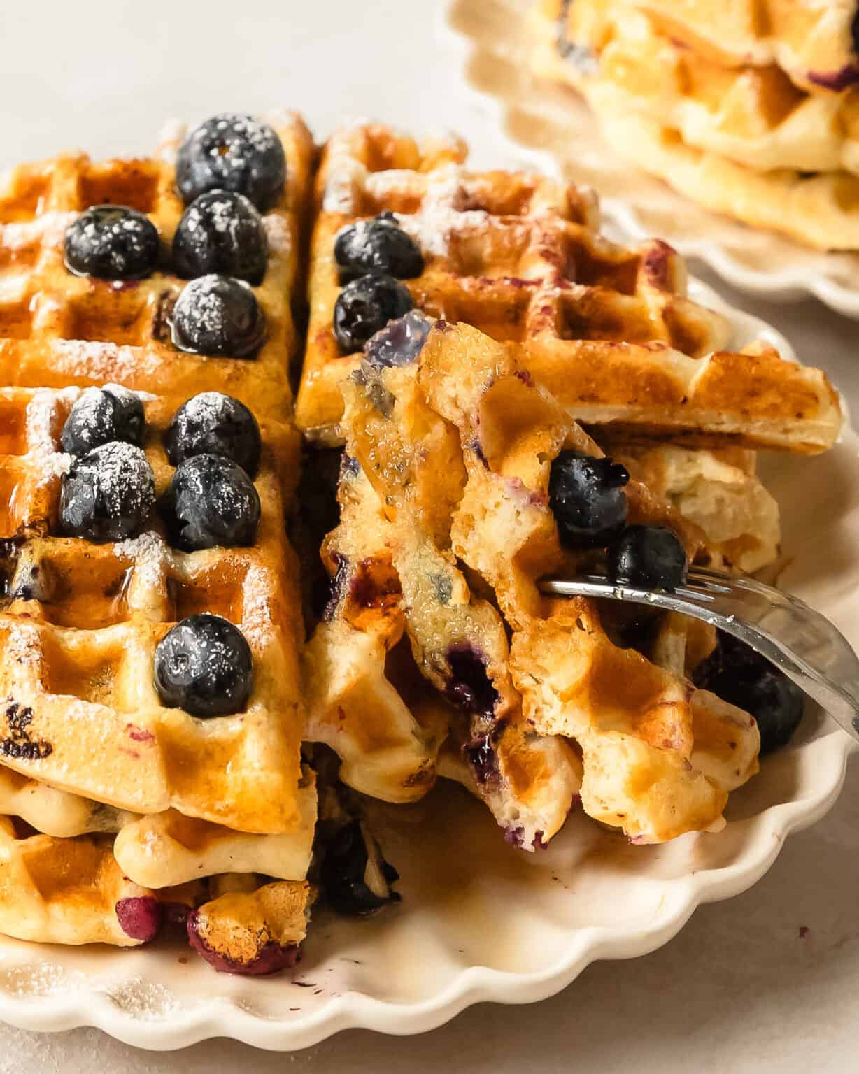 Blueberry Waffles (Crisp and Fluffy Recipe) - Olives + Thyme