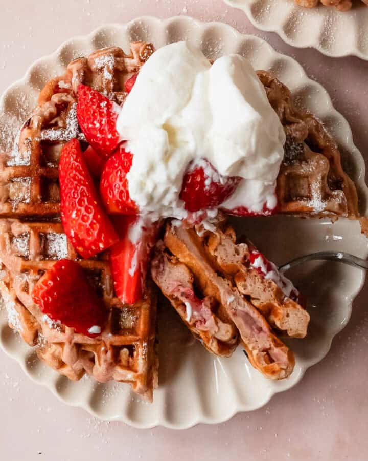 Strawberry Waffles (Quick and Easy Recipe) - Olives + Thyme