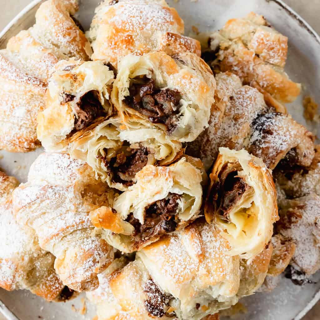 Nutella Croissants (Easy Nutella Puff Pastry Recipe) - Olives + Thyme