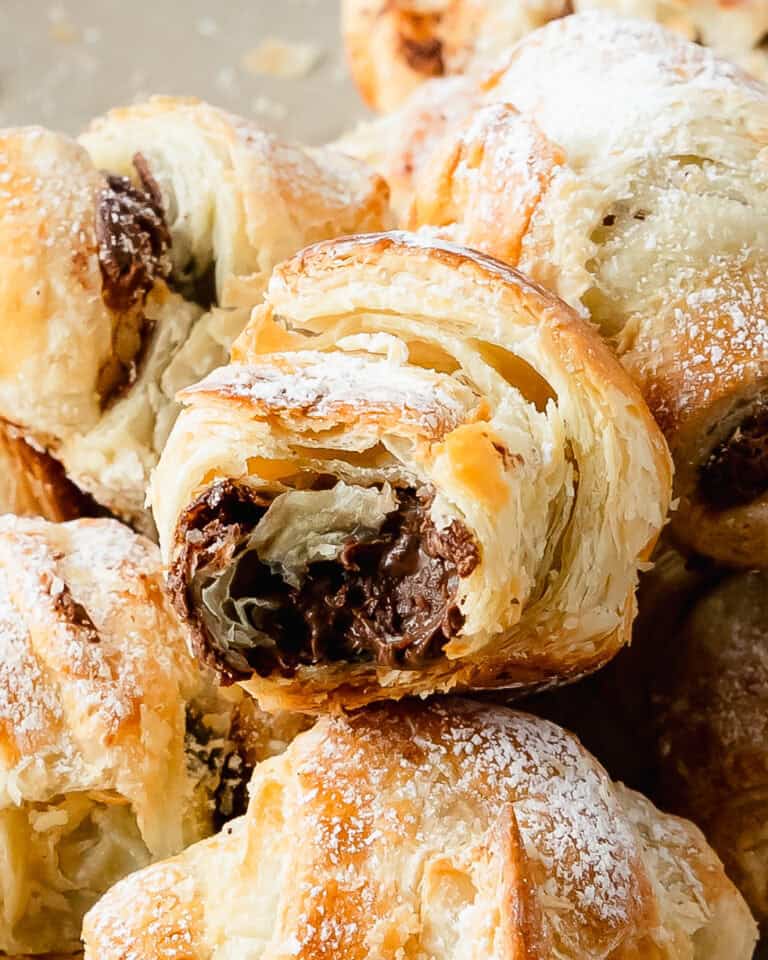 Nutella Croissants (Easy Nutella Puff Pastry Recipe) - Olives + Thyme