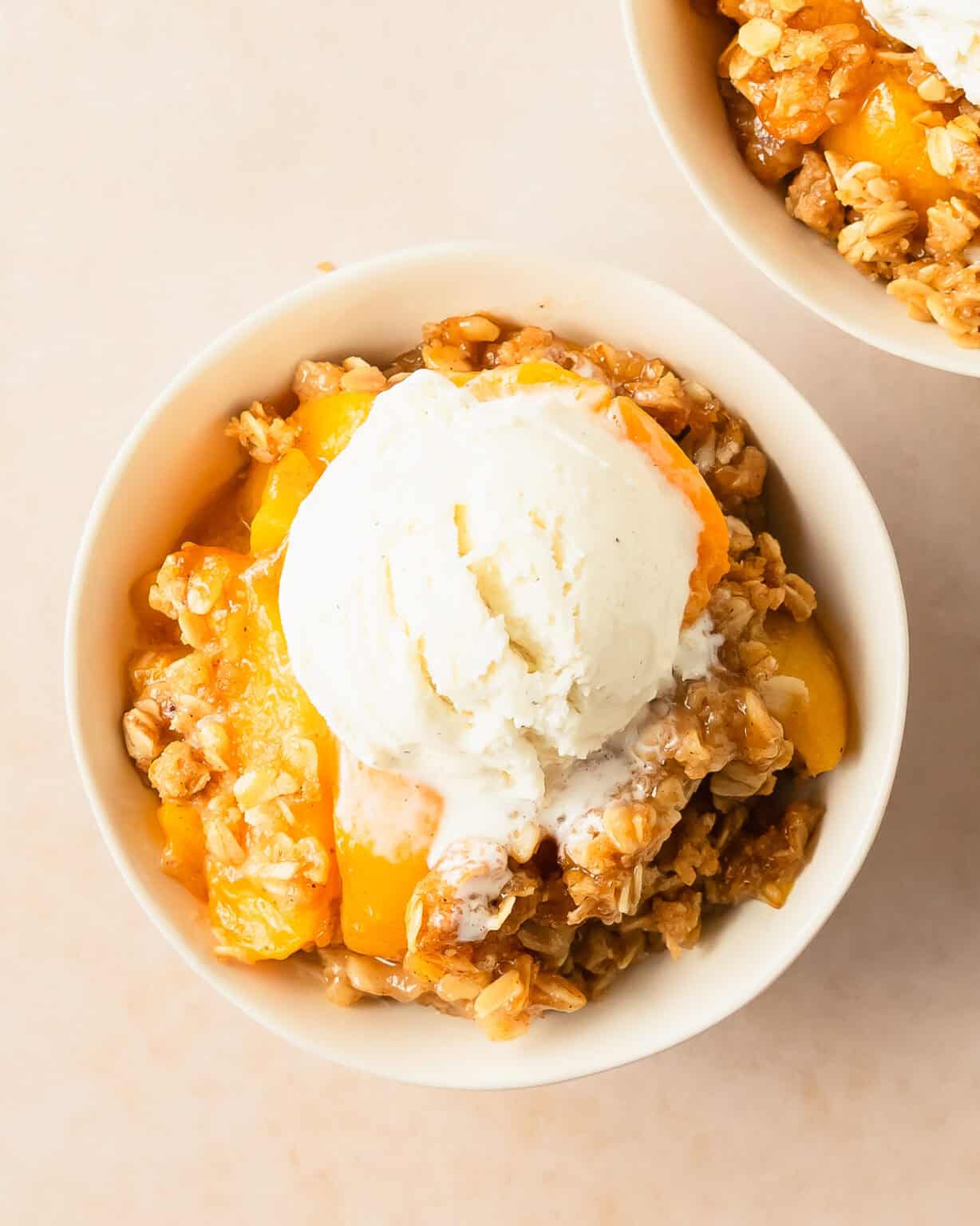 Peach Crisp with Canned Peaches (Easy Peach Crumble) - Olives + Thyme