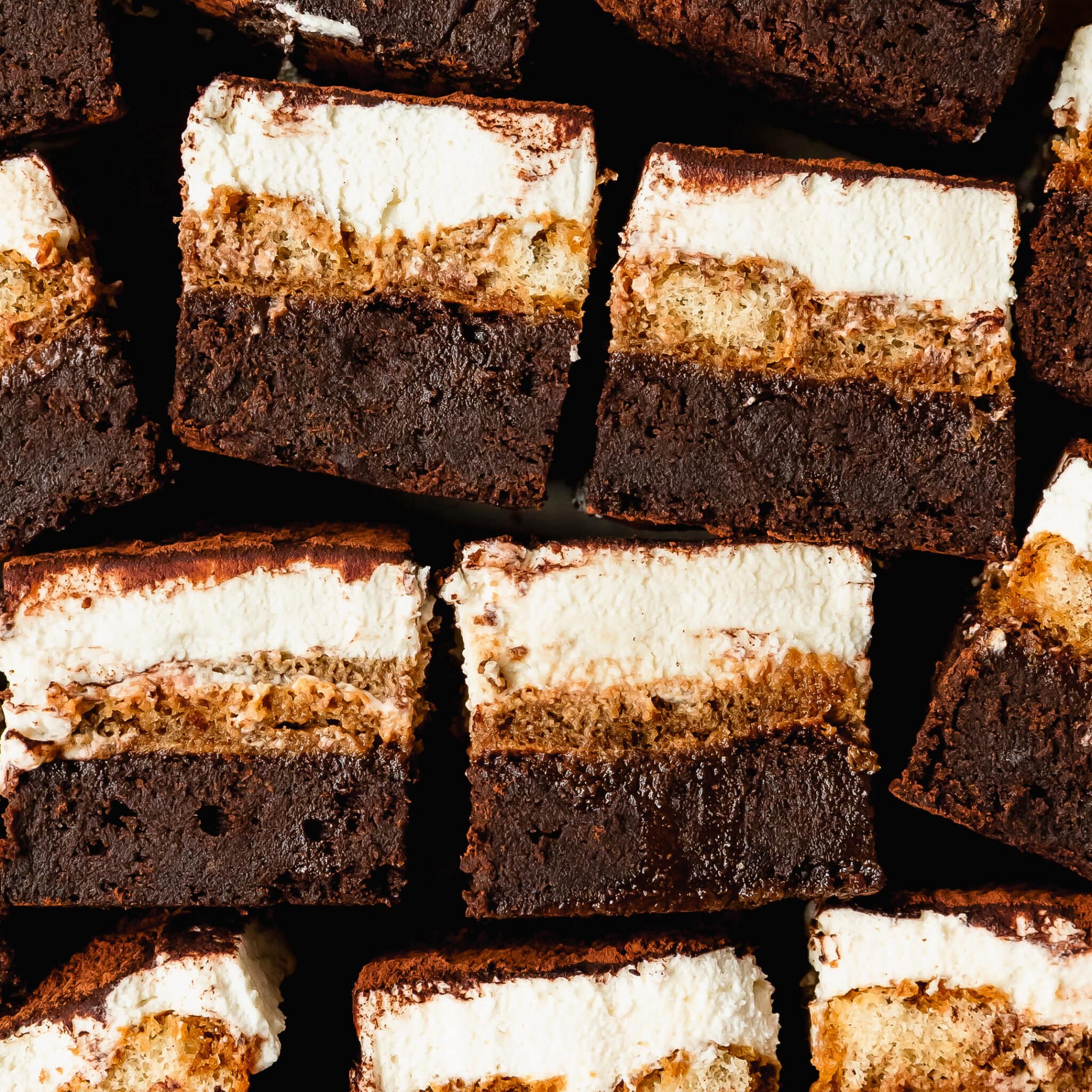Tiramisu Brownies (Tiramisu Topped Espresso Brownies) - Olives + Thyme