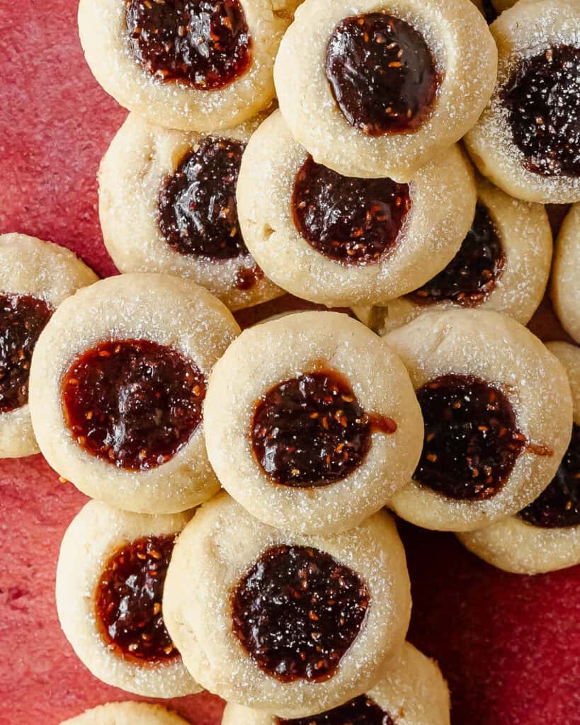 Raspberry Thumbprint Cookies (Soft and Buttery Recipe) - Olives + Thyme
