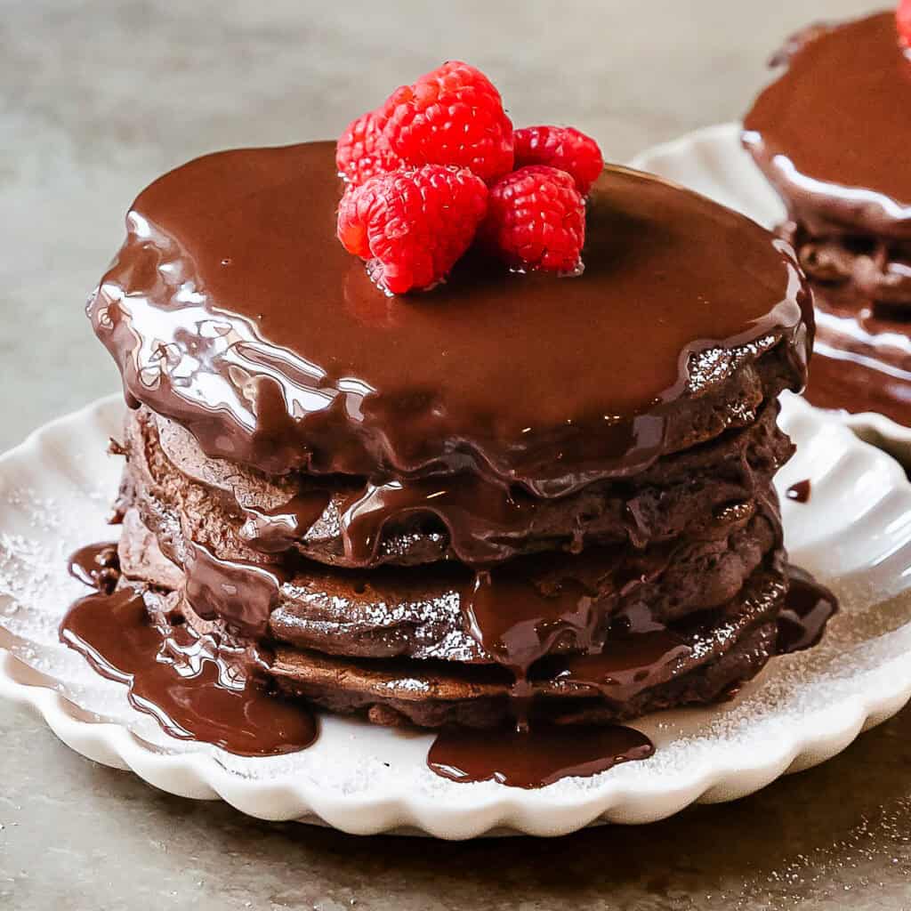 Chocolate Pancakes (Rich and Fluffy Recipe) - Olives + Thyme