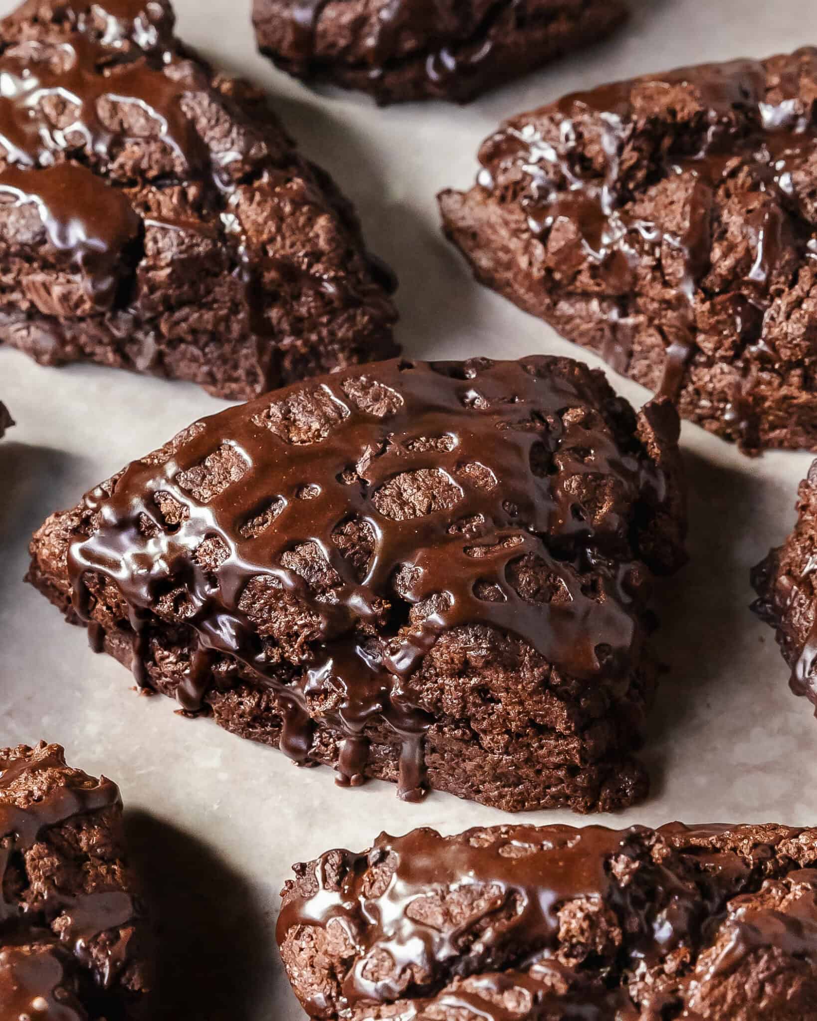 Chocolate Scones with Chocolate Glaze - Olives + Thyme