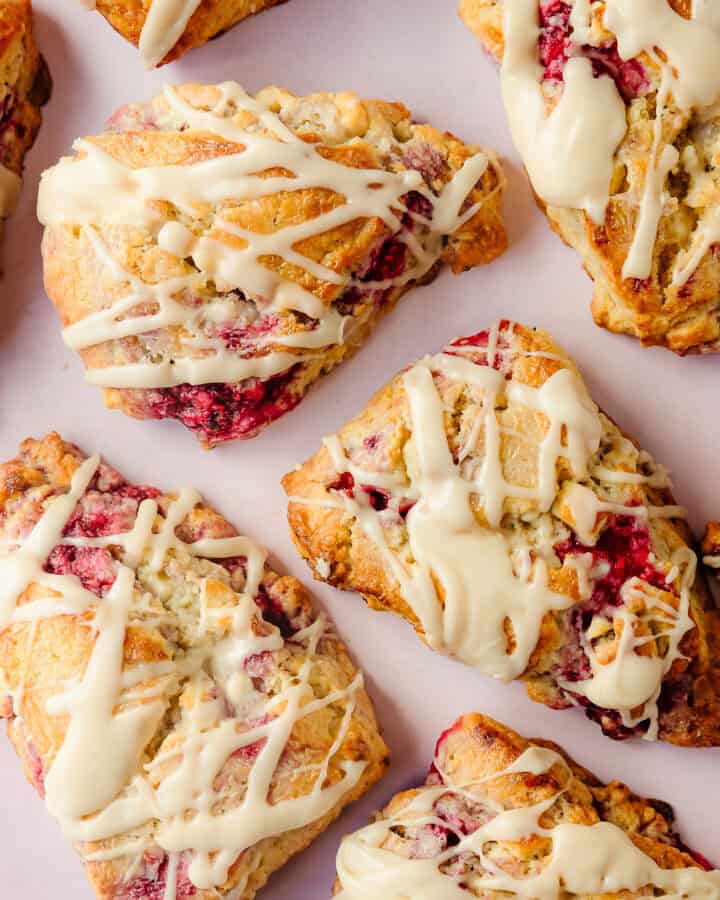White Chocolate Raspberry Scones (Soft and Tender Recipe) - Olives + Thyme