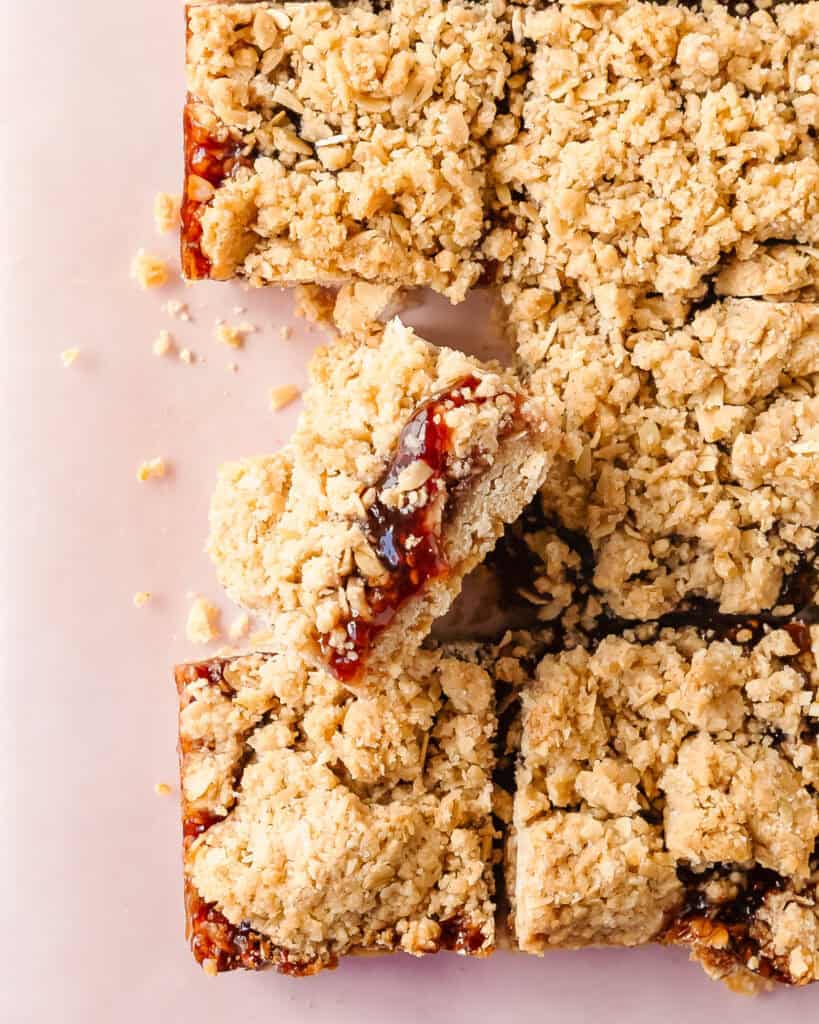 Raspberry Oat Bars (Easy Crumble Recipe) - Olives + Thyme