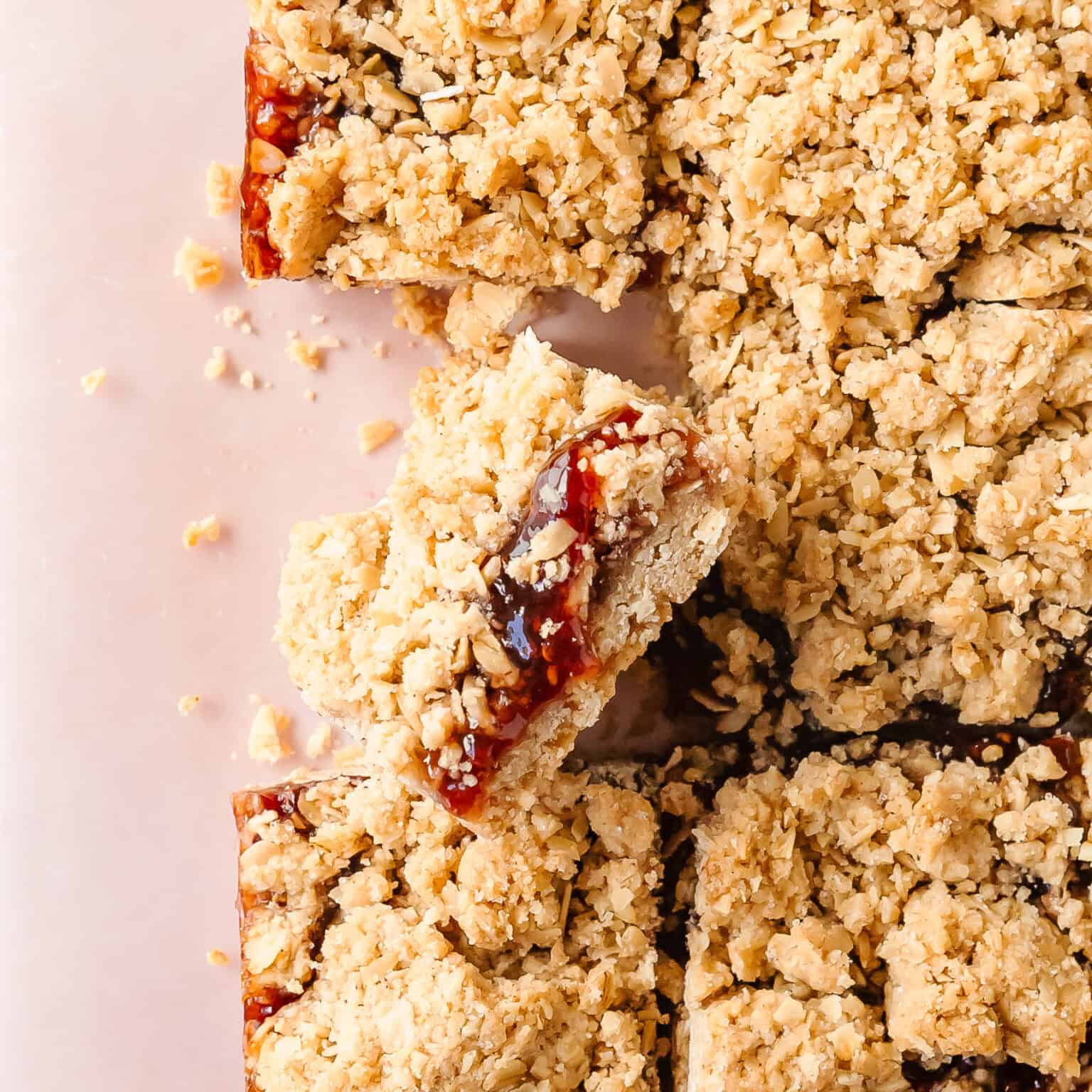 Raspberry Oat Bars (Easy Crumble Recipe) - Olives + Thyme