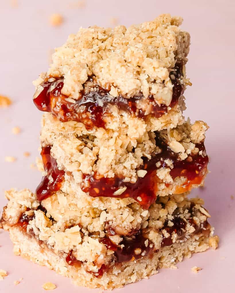 Raspberry Oat Bars (Easy Crumble Recipe) - Olives + Thyme